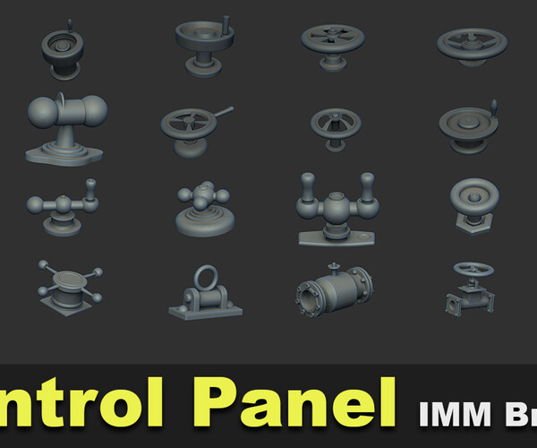 ArtStation - 30 Control Panel IMM Brushes and 3D Models Pack | Brushes