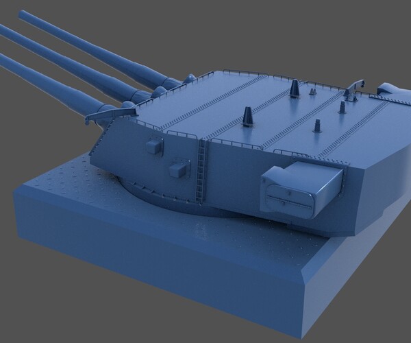 ArtStation - USS Iowa Mark 7 turret - 1/72 scale - 3D PRINTING | Resources