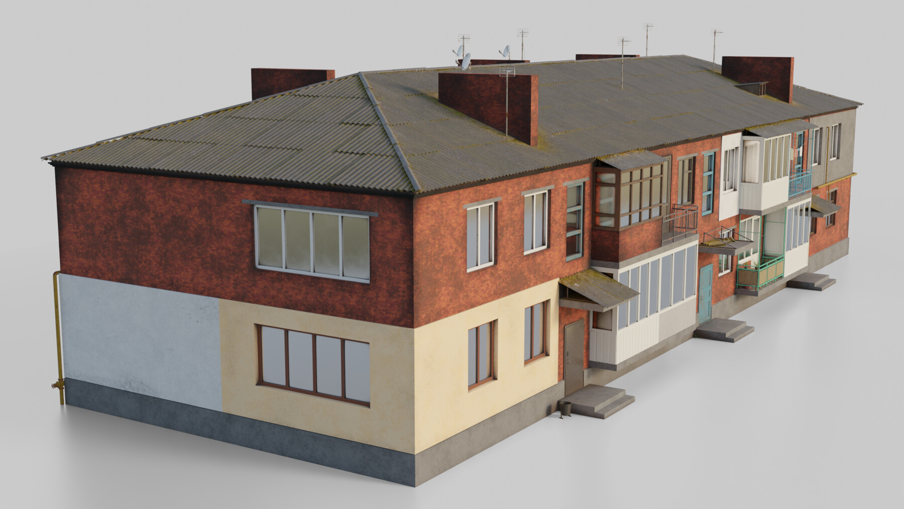 ArtStation - Two-Story Apartment Building Brick | Resources