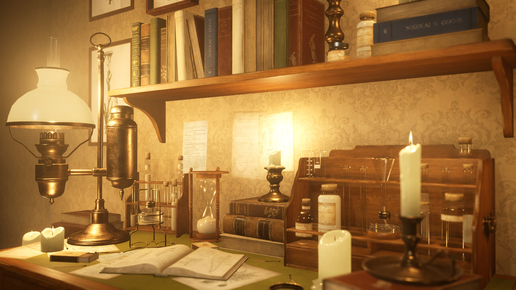 ArtStation - Victorian Laboratory Props Pack | Candles, Books, Bottles ...