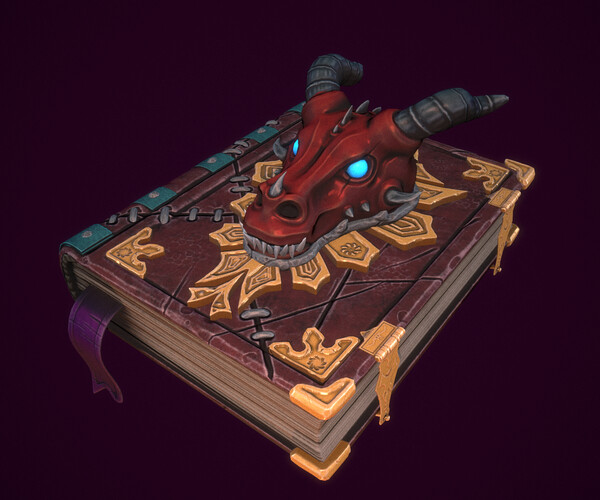 ArtStation - Red Dragon`s Book Stylized | Game Assets