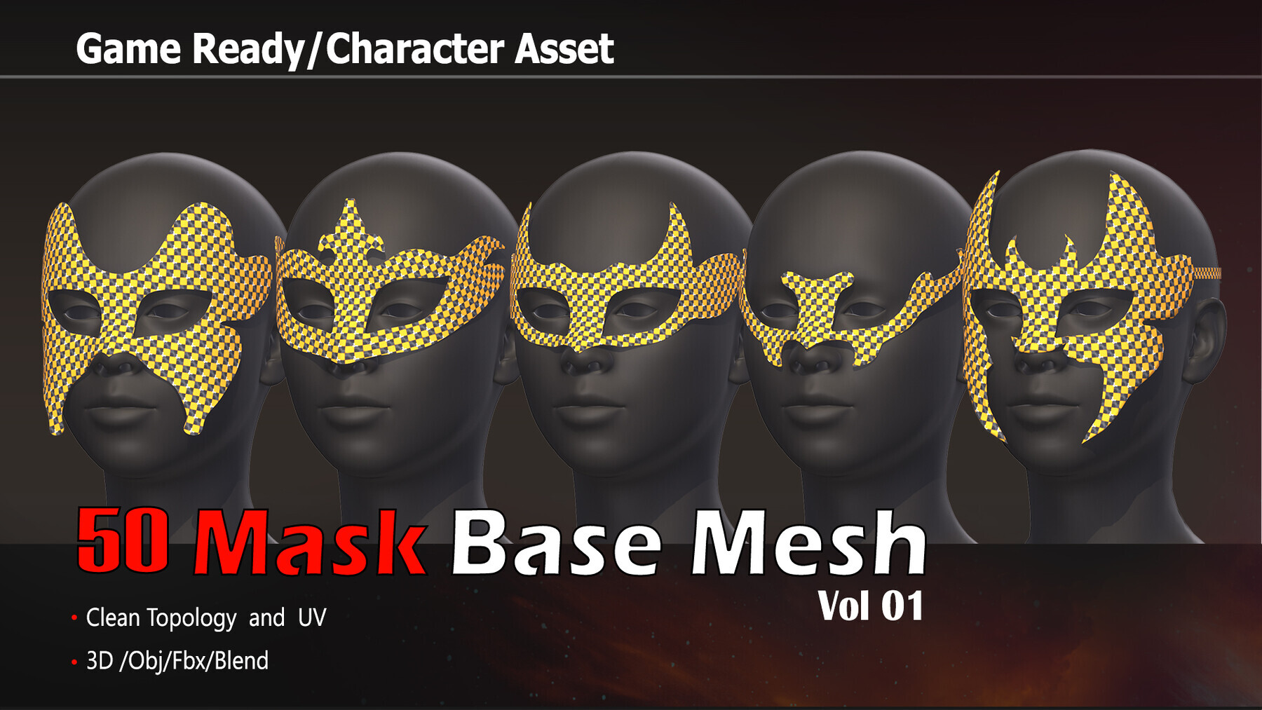 ArtStation - 50 Mask Base Mesh & Tutorials_VOL1 | Resources
