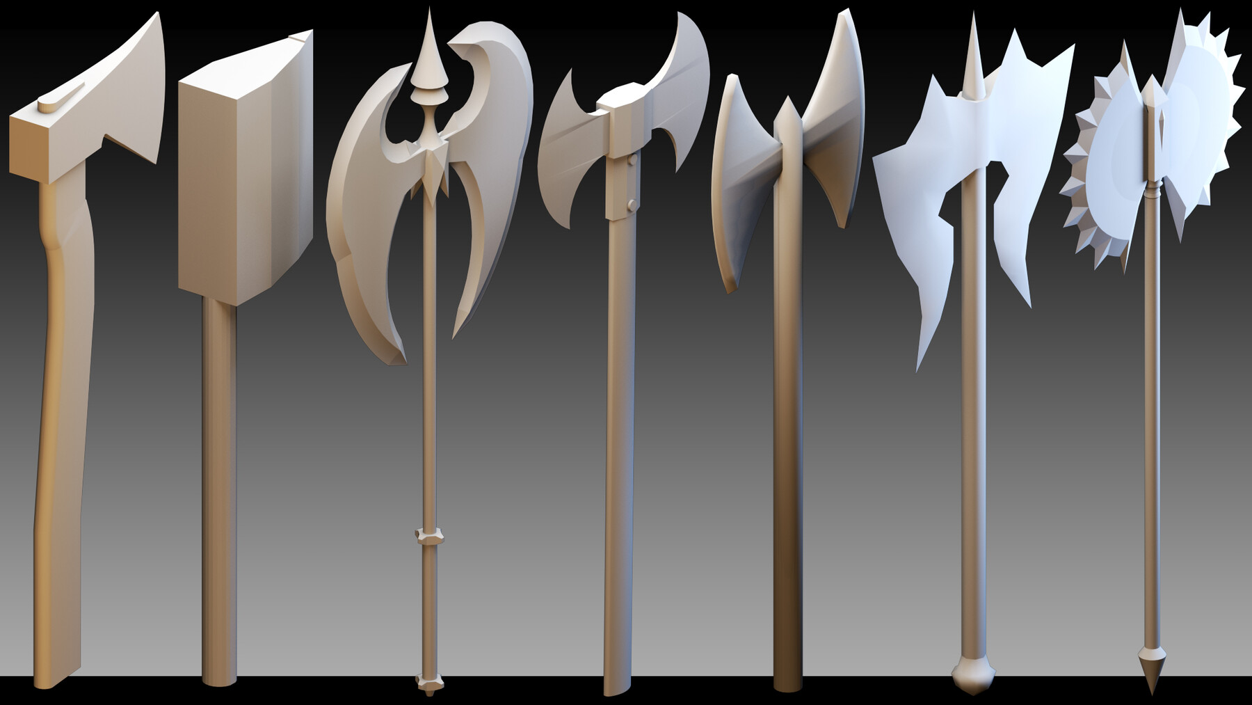 ArtStation - +100 Axes- Kitbash- High detail 3d models | Game Assets