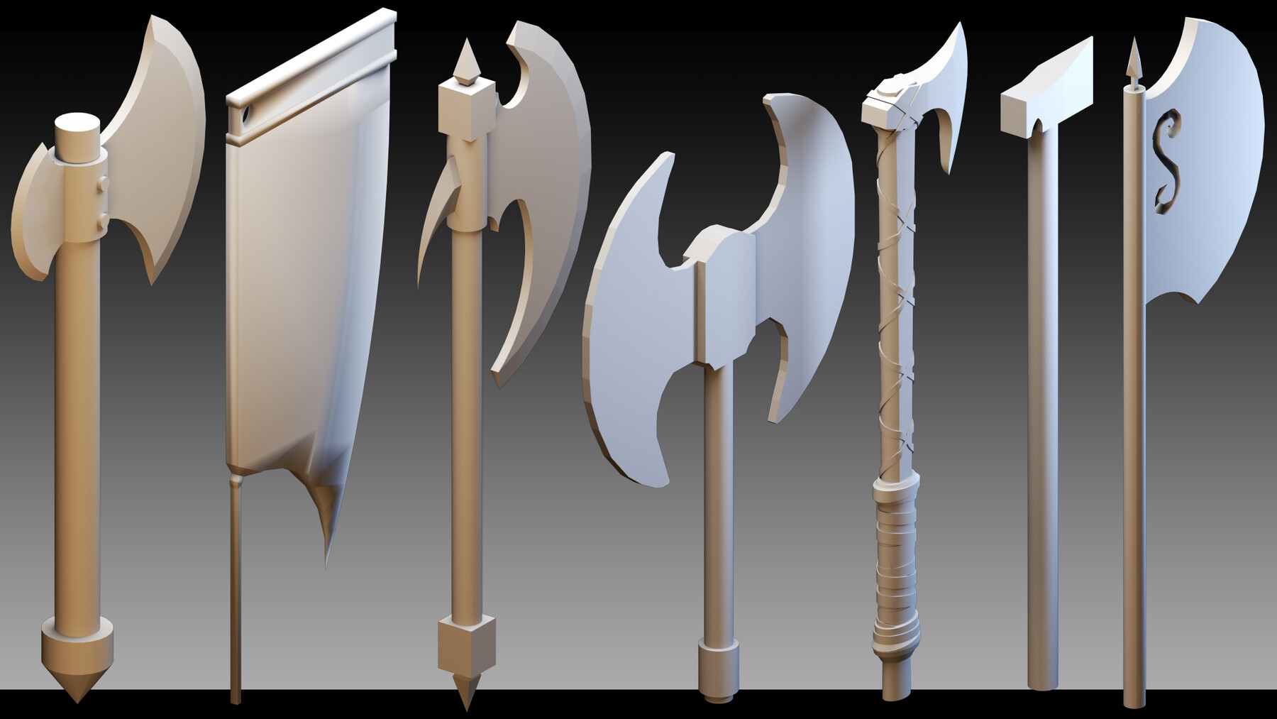 ArtStation - +100 Axes- Kitbash- High detail 3d models | Game Assets