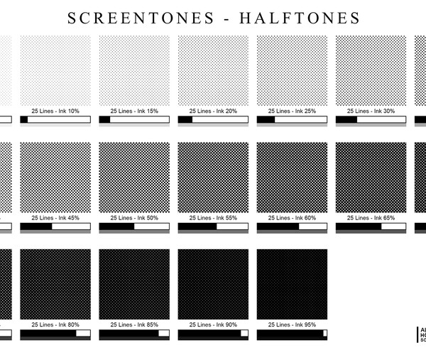 ArtStation - Manga Screentones / Halftones No. 5 / 25 Lines | Artworks
