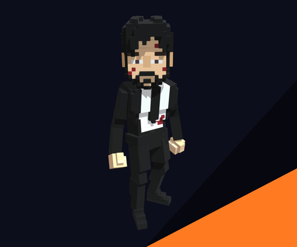 ArtStation - Hitman Character - Voxel Model | Game Assets