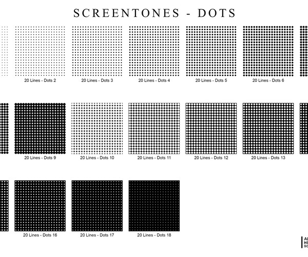 ArtStation - Manga Screentones / Dots No. 4 / 20 Lines | Artworks