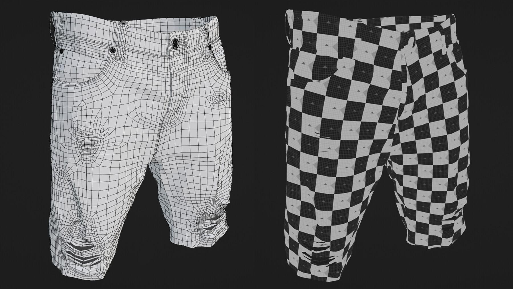 ArtStation - Ripped Denim Shorts - Streetwear Fashion | Game Assets