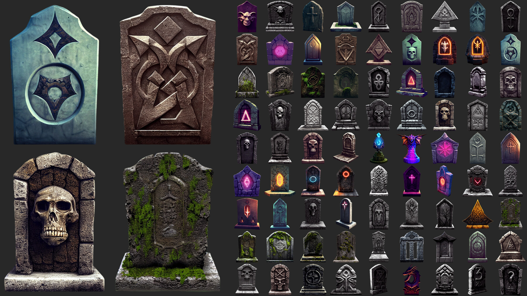 ArtStation - 81 Gravestones | Game Assets