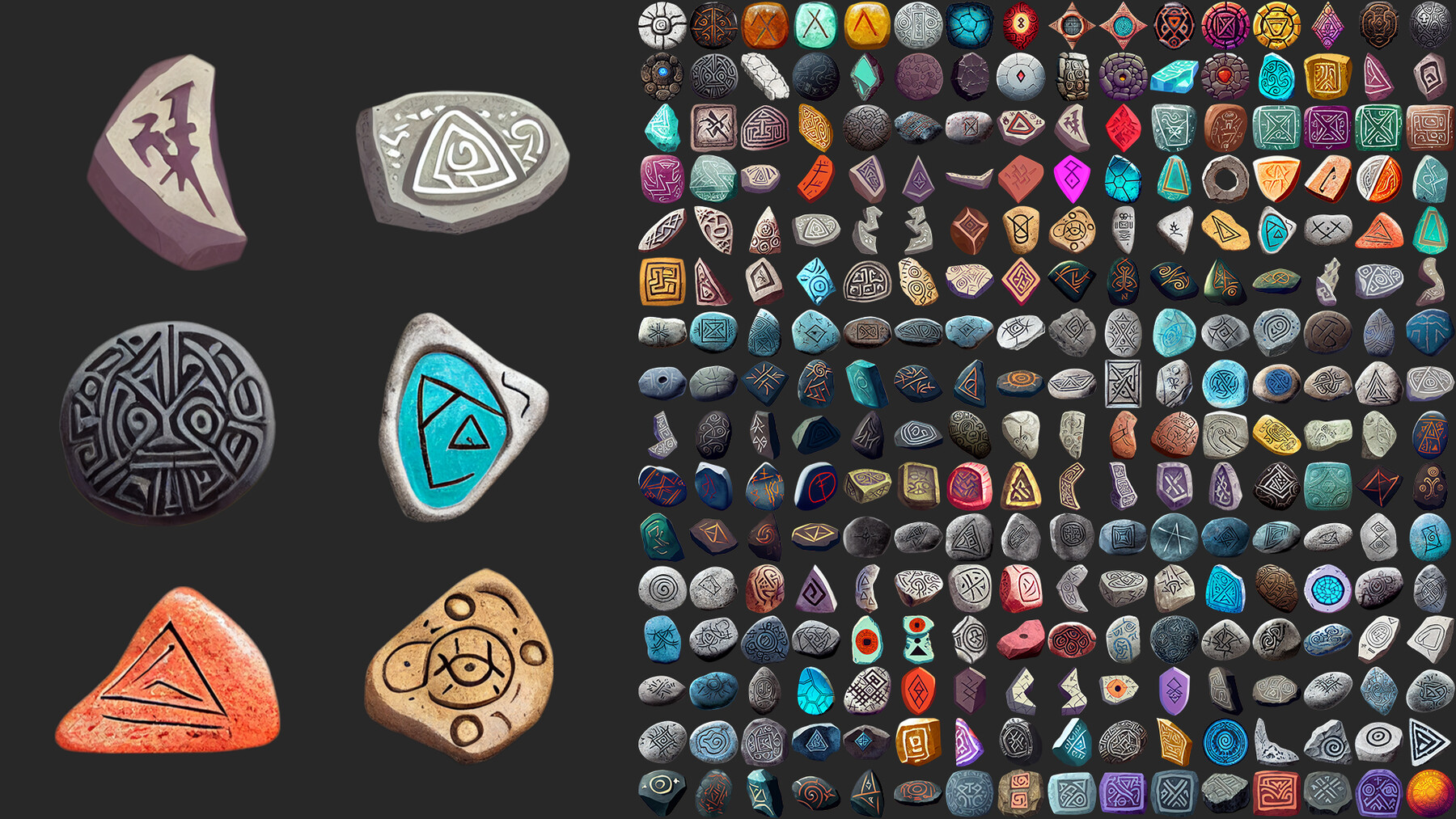 ArtStation - 256 Stylized Runestones | Game Assets