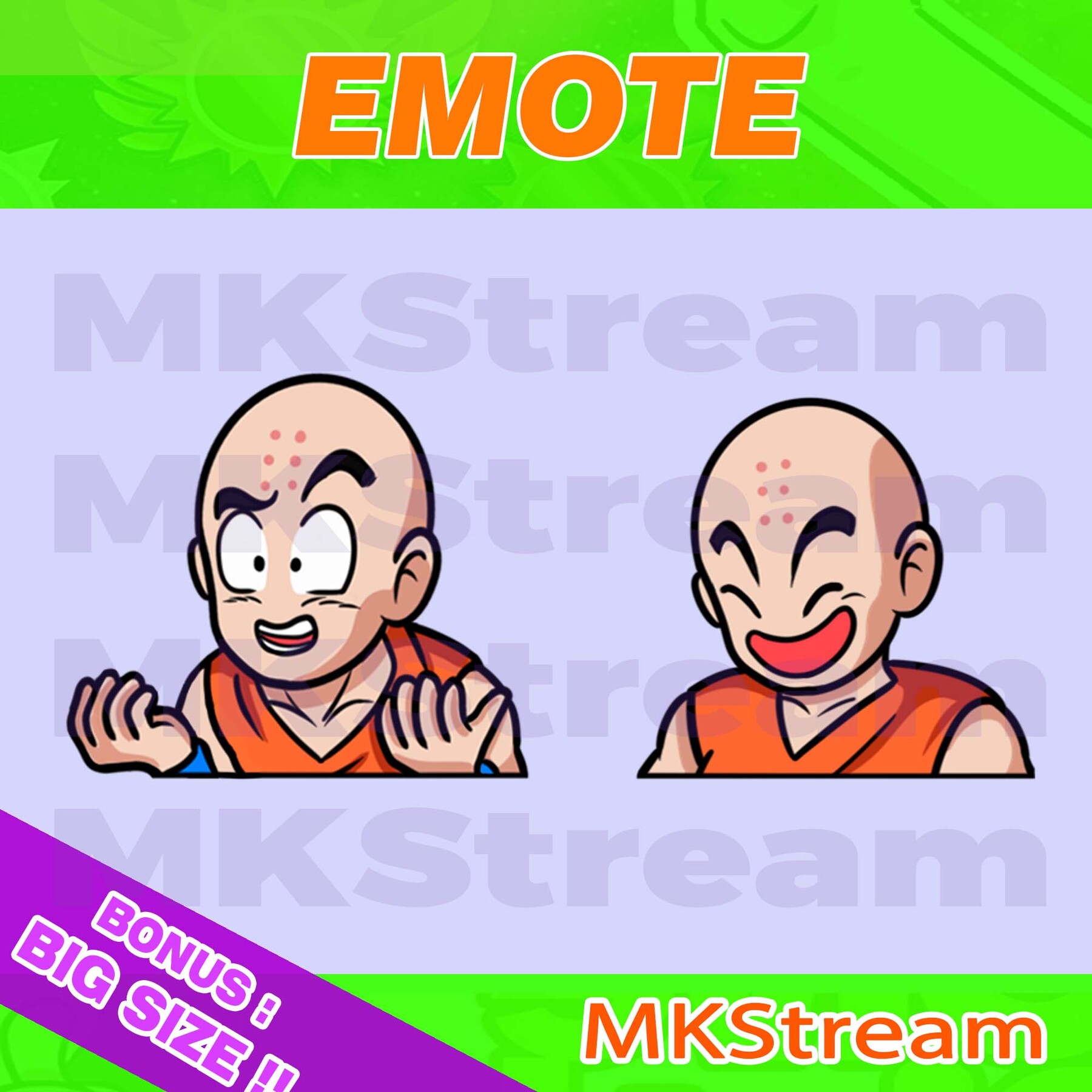 ArtStation - Twitch emotes kuririn why laugh pack | Artworks