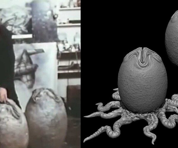 ArtStation - 3D PRINTABLE ALIEN EGG OVOMORPH 1979 WITH ROOTS AND FLAT ...