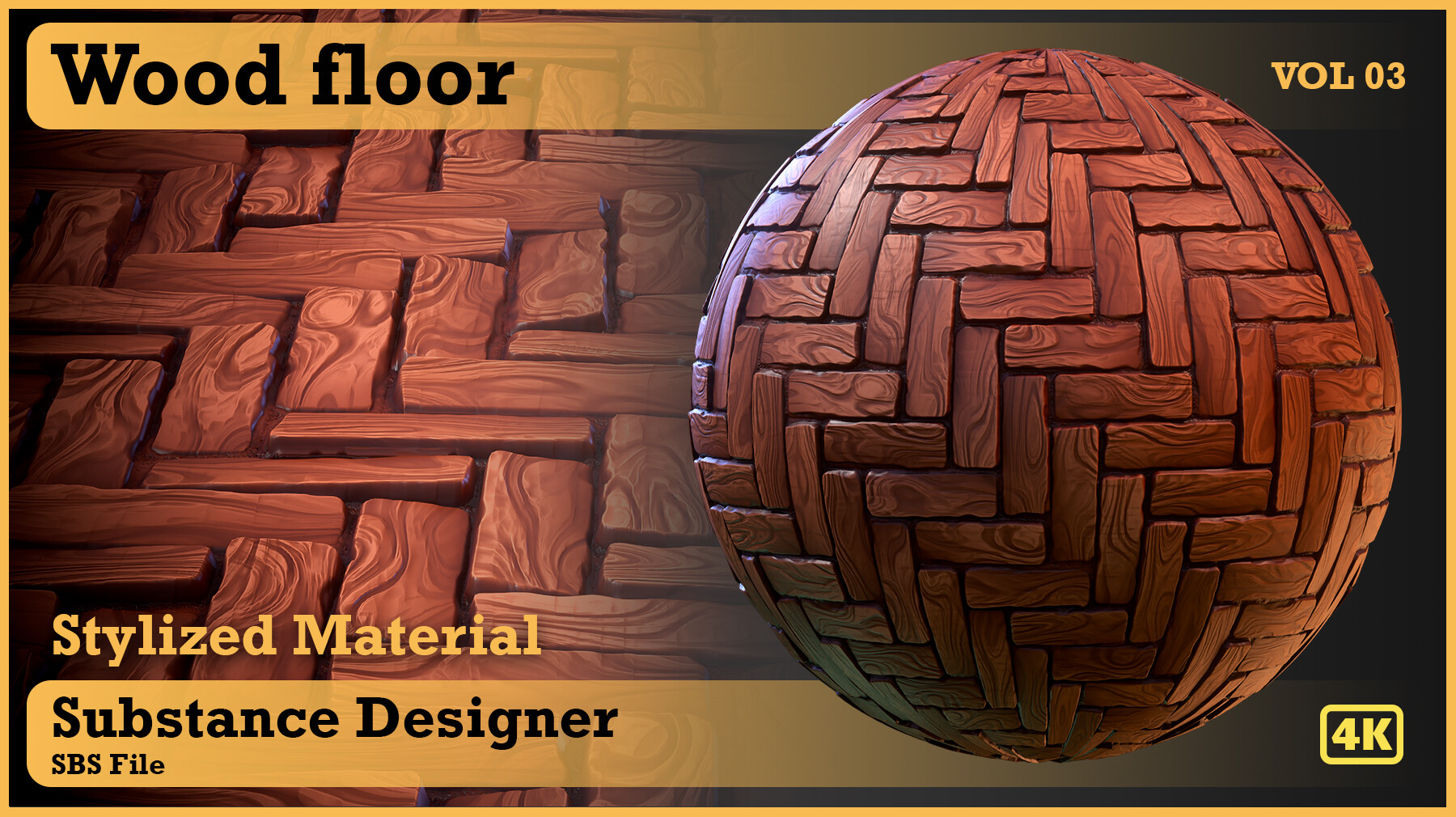 ArtStation - Wood Floor Stylized - VOL 03 - substance designer | Game ...