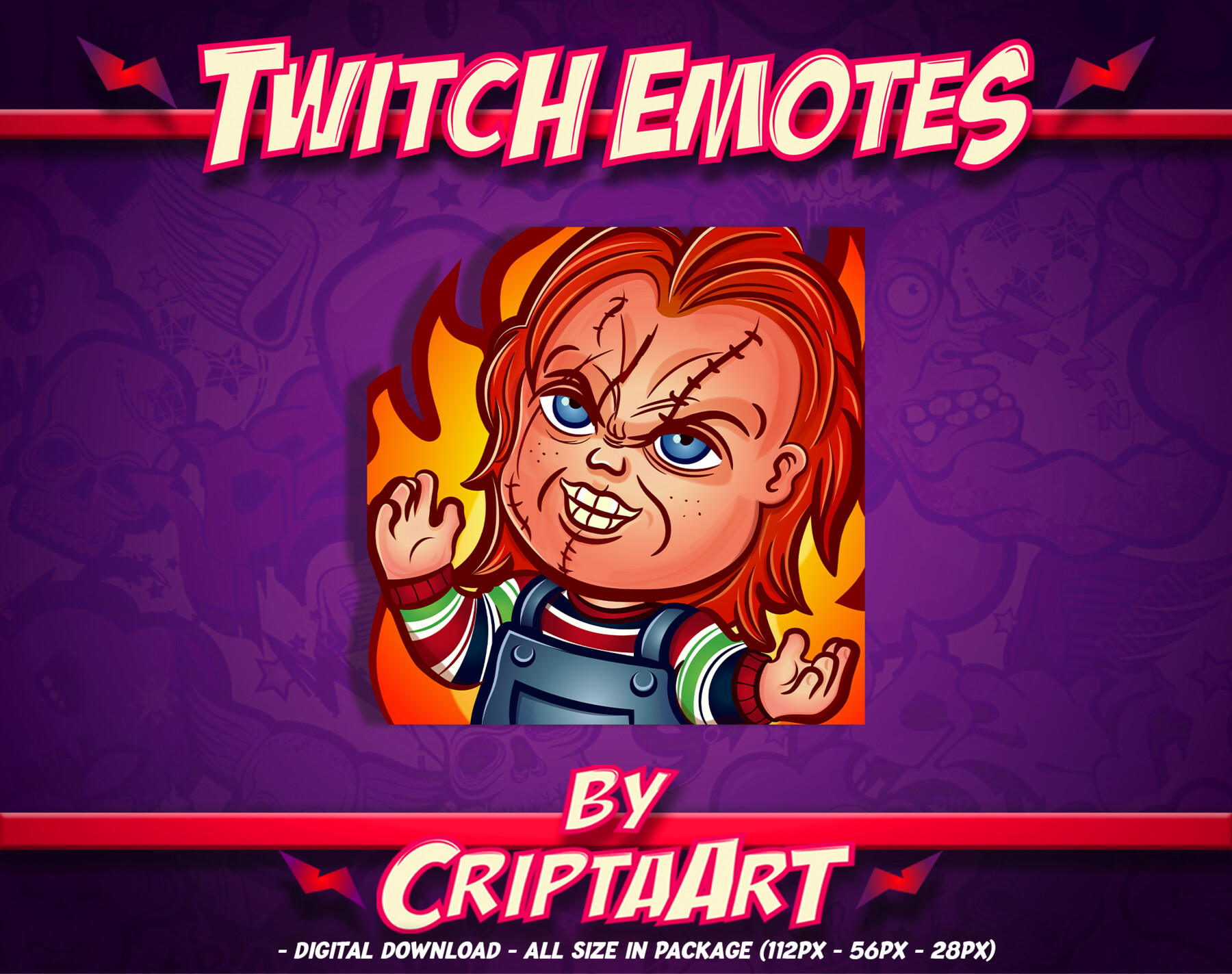 ArtStation - Twitch Emote / Horror movie Emote / Halloween / Chucky ...