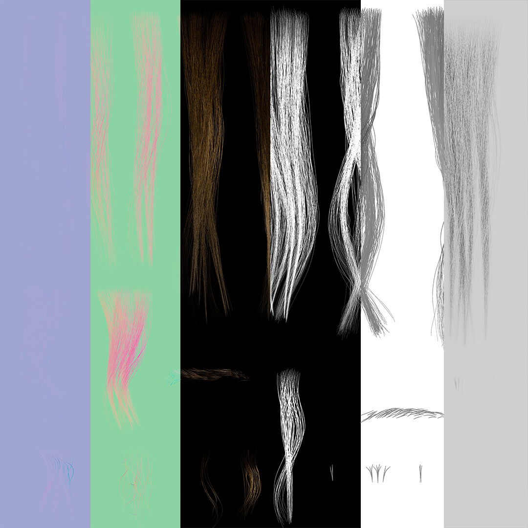 ArtStation - HairCards Textures for Realtime Hair | Resources