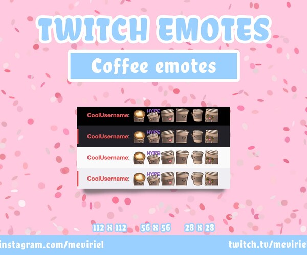 ArtStation - Coffee Twitch Emotes pack of 6 | Ready to use | Artworks
