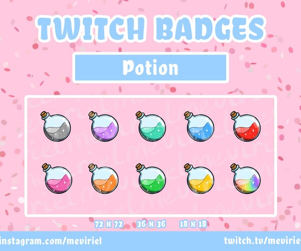 ArtStation - Potion Twitch Badges pack of 10 | Ready to use | Artworks