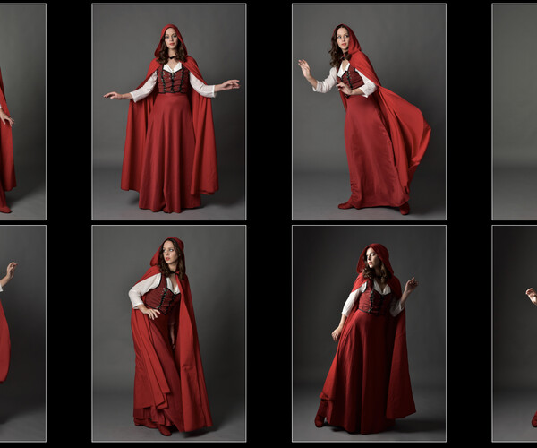 ArtStation - x100 Red Riding Hood - Pose reference Pack | Resources