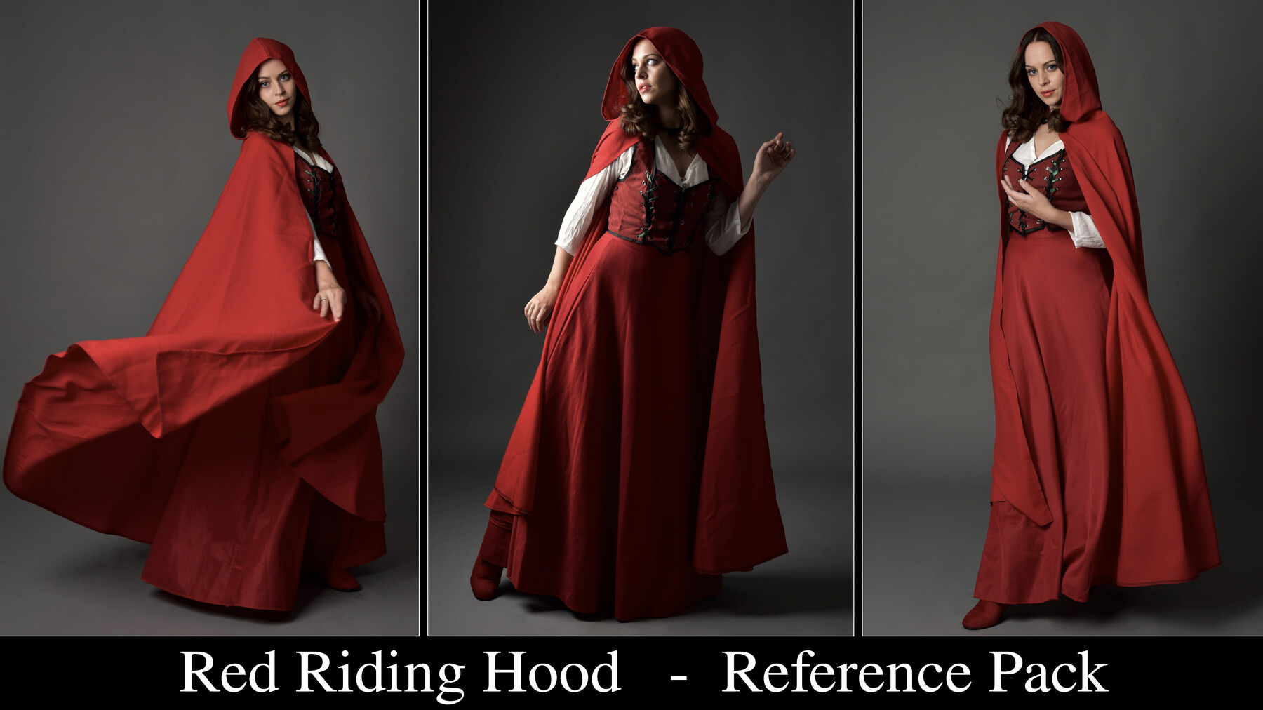 ArtStation - x100 Red Riding Hood - Pose reference Pack | Resources