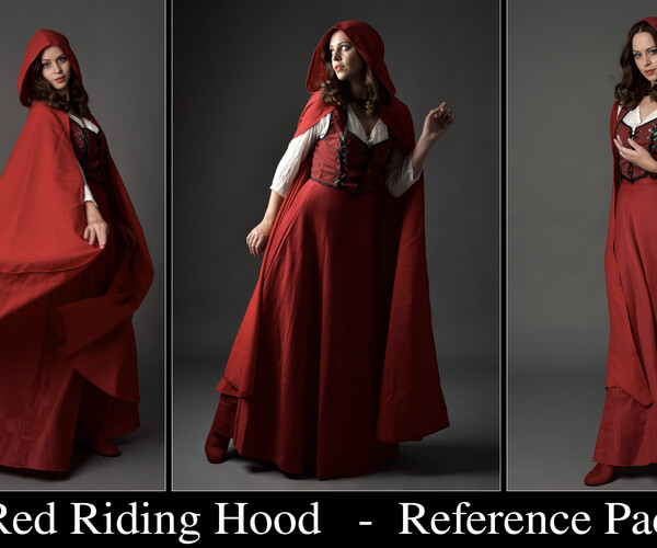 ArtStation - x100 Red Riding Hood - Pose reference Pack | Resources