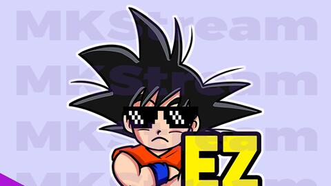 ArtStation - Twitch emotes kid goku cool ez | Artworks
