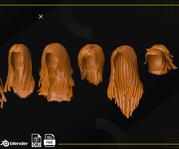 ArtStation - 21 Woman hair Base Mesh | Resources