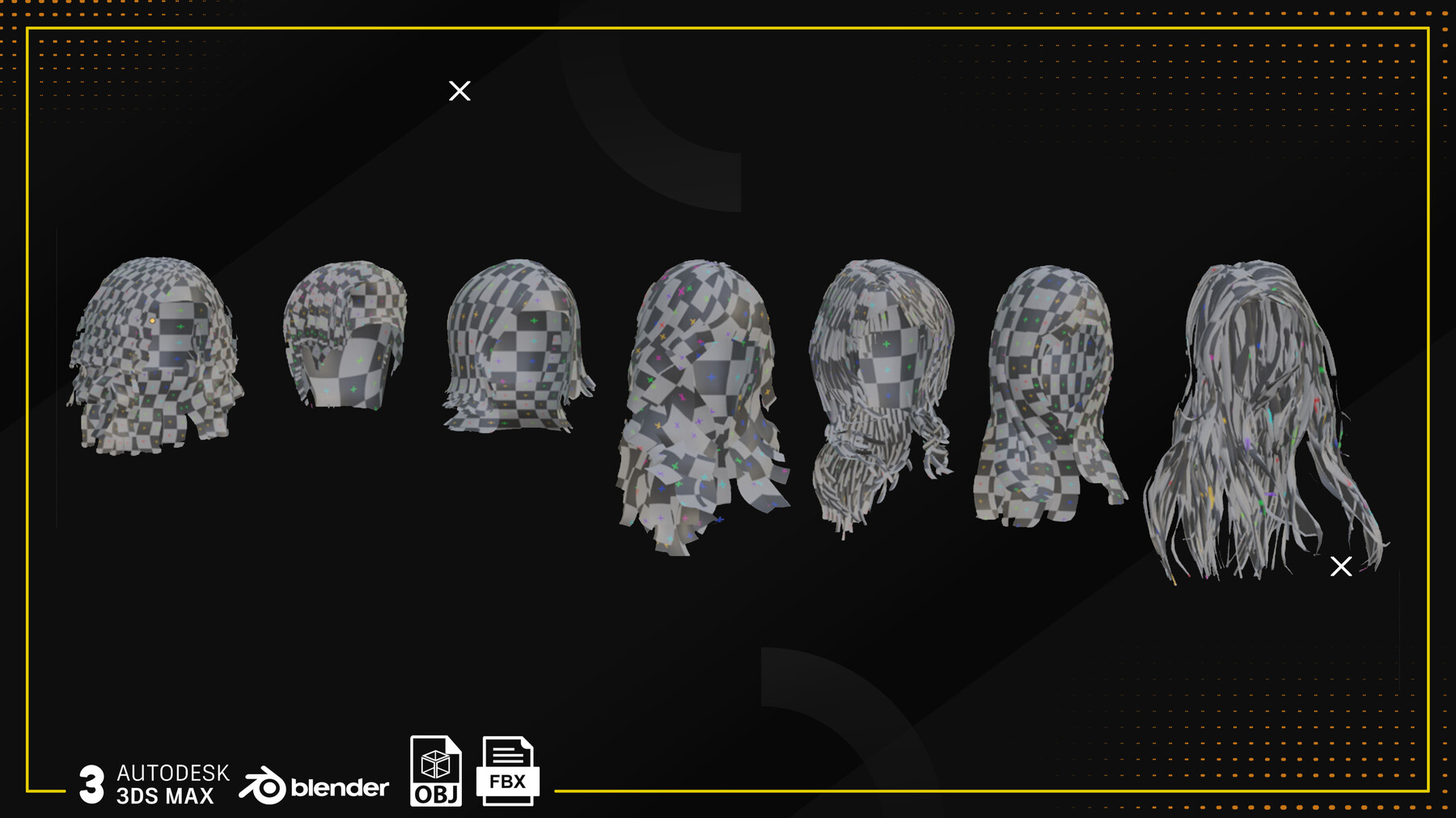 ArtStation - 21 Woman hair Base Mesh | Resources