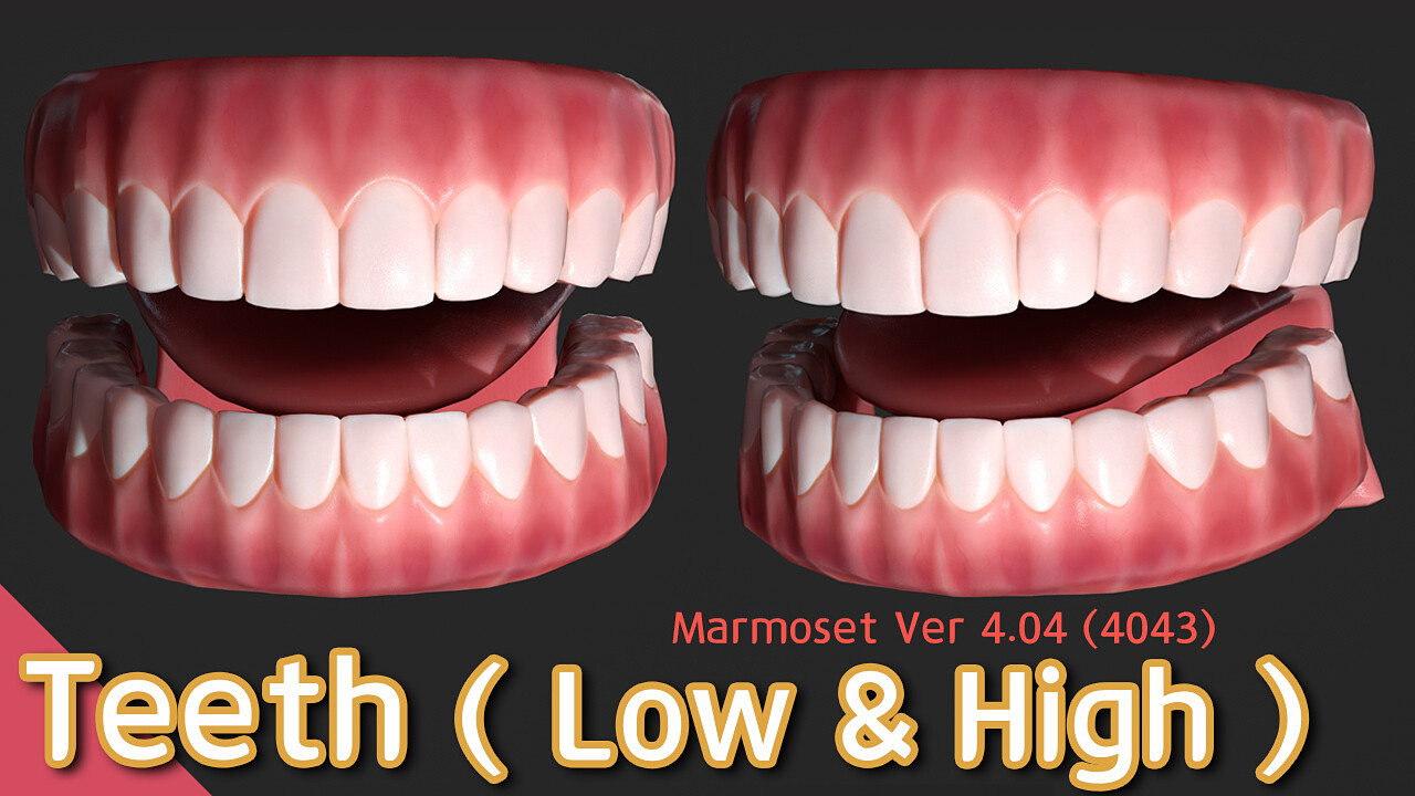 ArtStation - Teeth (Real-time lowpoly & Zbrush) | Resources