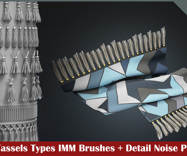 ArtStation - 15 Tassel Trim Curve Brushes + Detail Noise Preset and ...