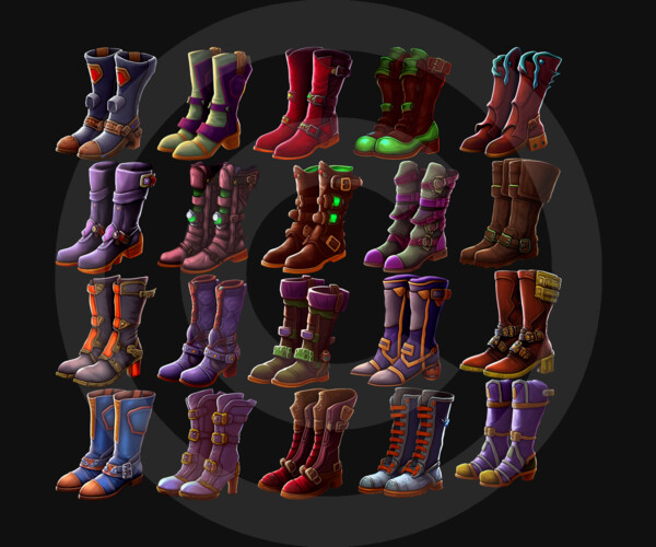 ArtStation - Fantasy Boots 100 Icons | Game Assets