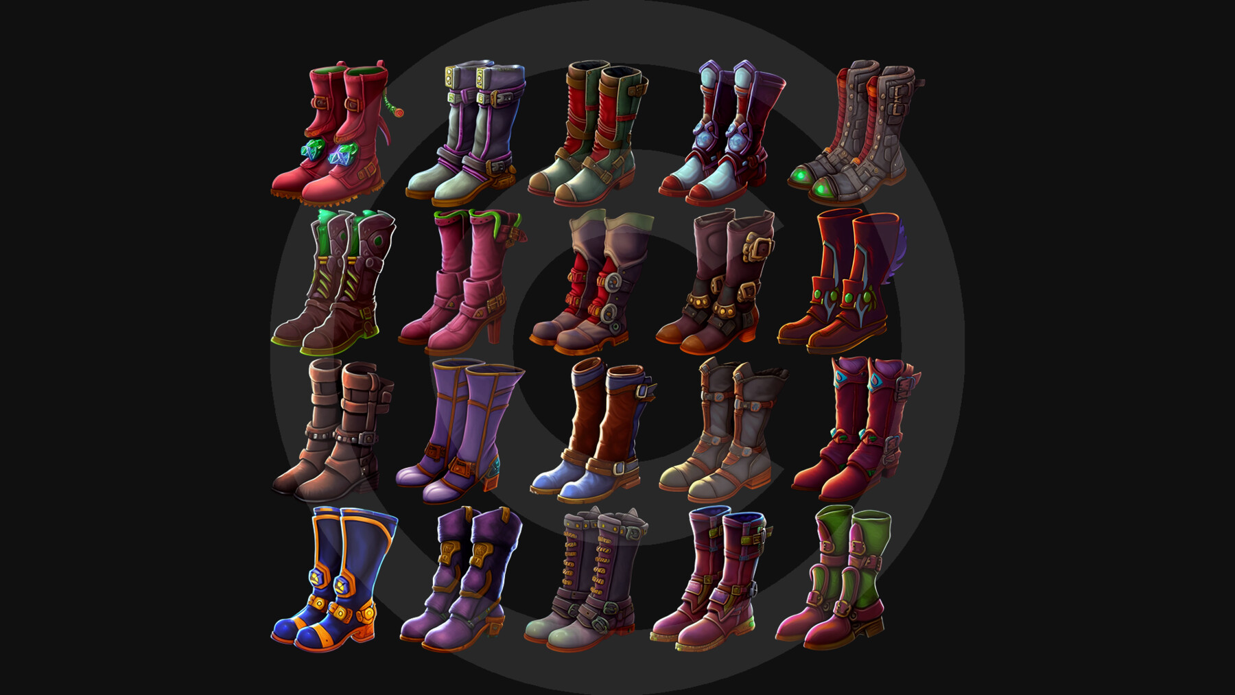 ArtStation - Fantasy Boots 100 Icons | Game Assets