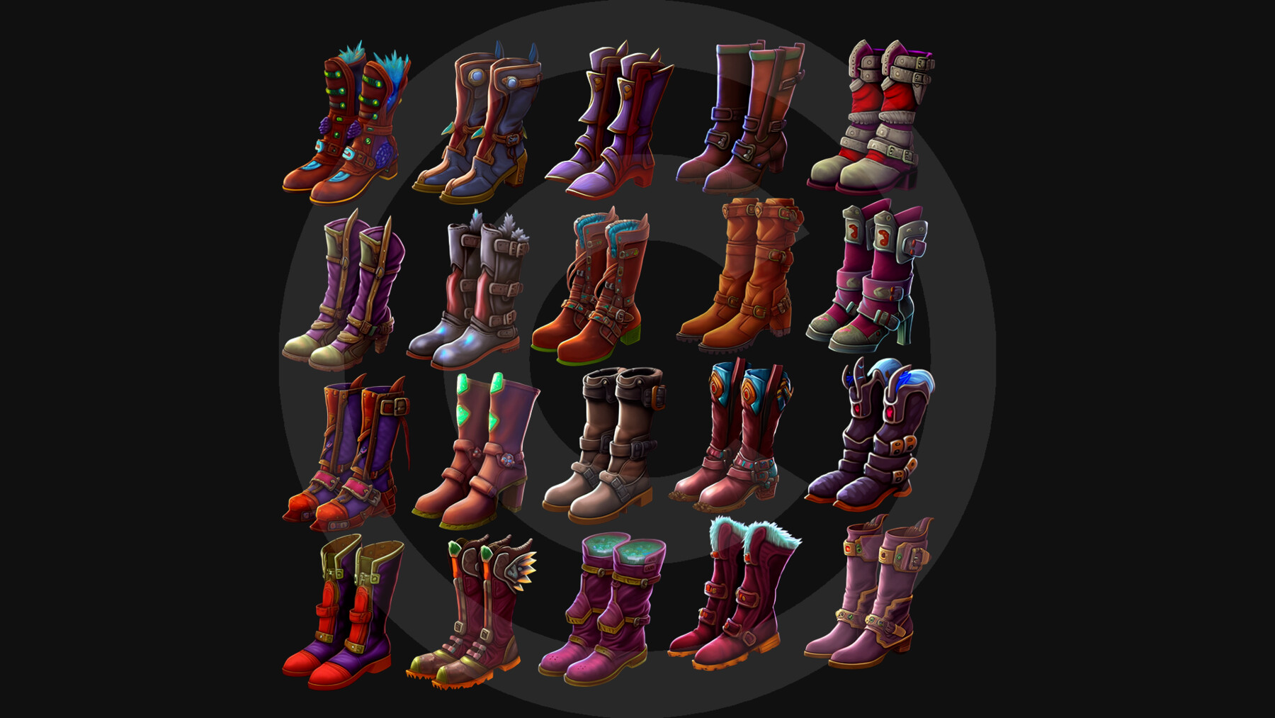 ArtStation - Fantasy Boots 100 Icons | Game Assets