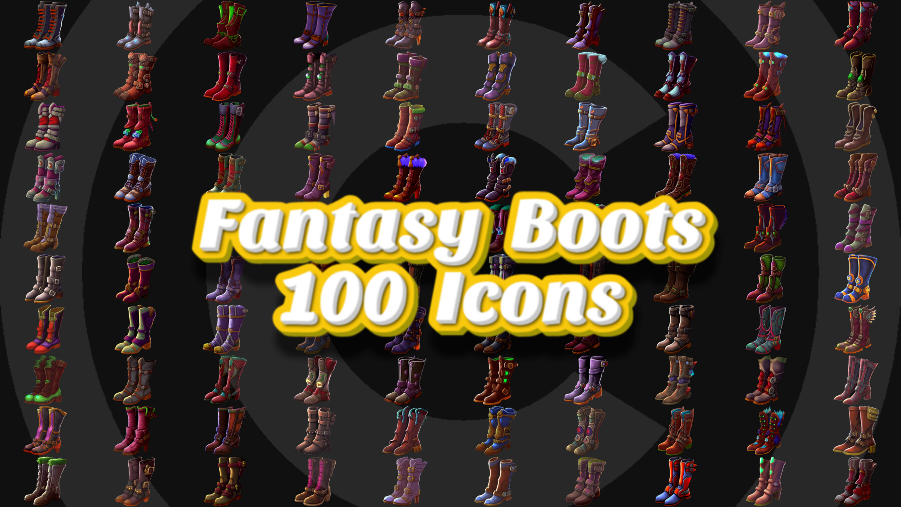 ArtStation - Fantasy Boots 100 Icons | Game Assets