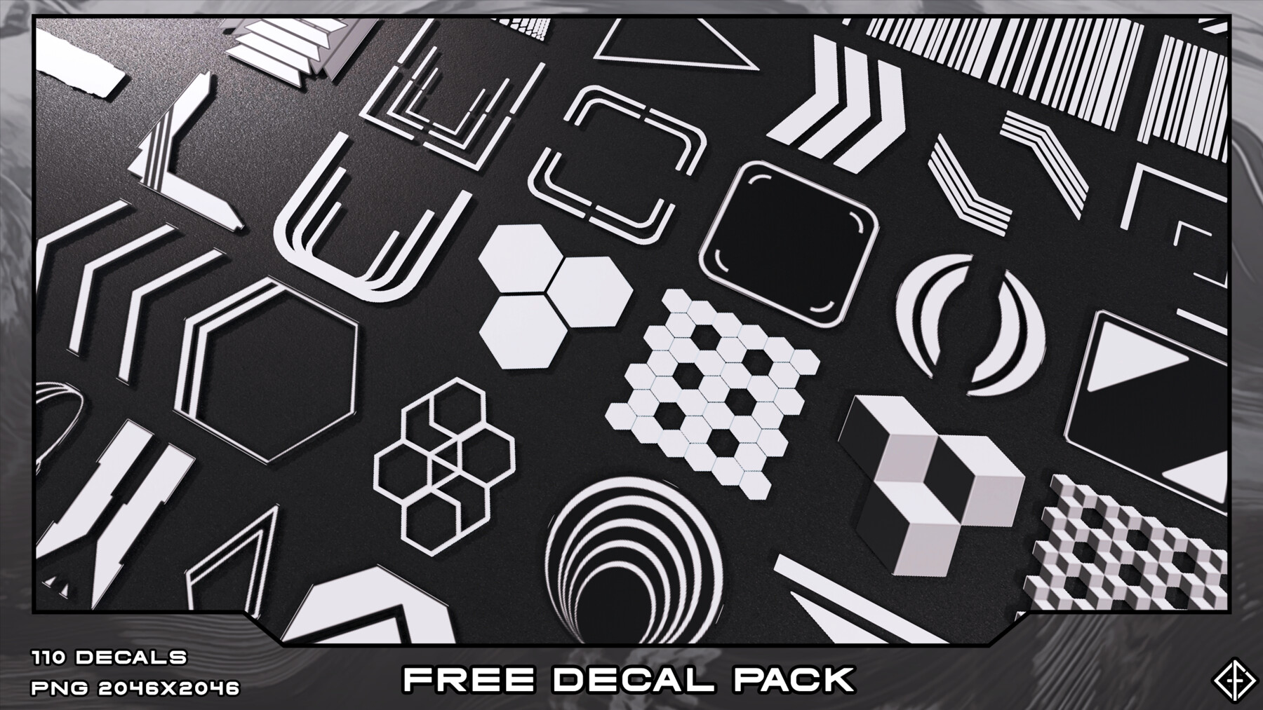 ArtStation - Free Decal Pack / Scifi, Weapon Icons | Game Assets