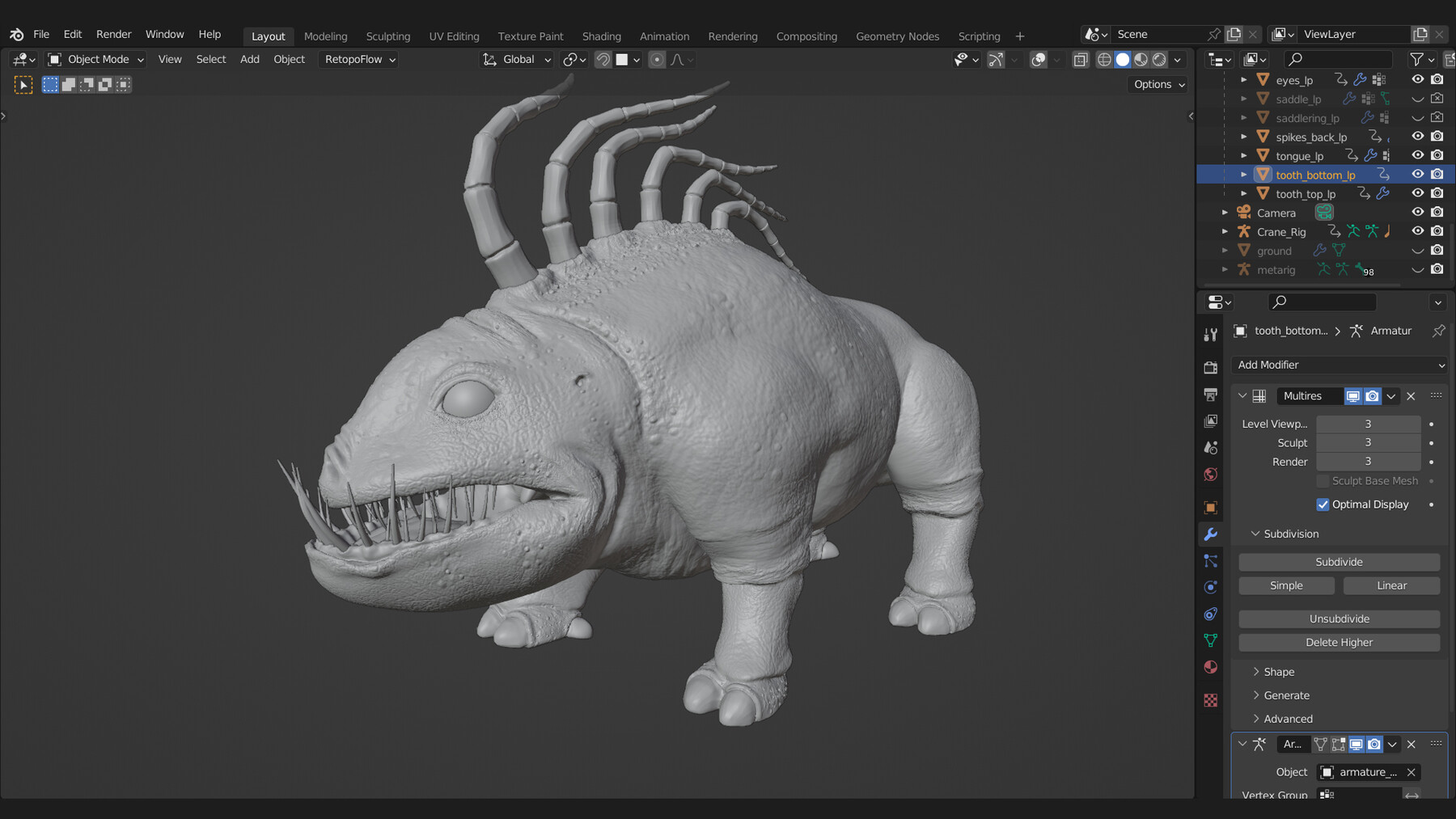 ArtStation - Creature modeling for Games - from a Cube to a full Model ...
