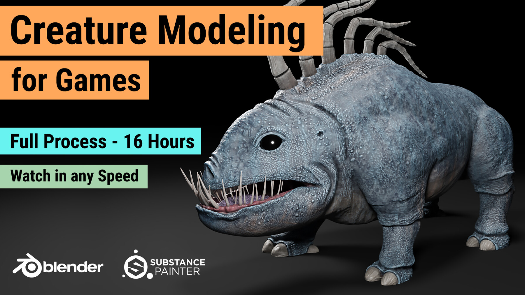 ArtStation - Creature modeling for Games - from a Cube to a full Model ...