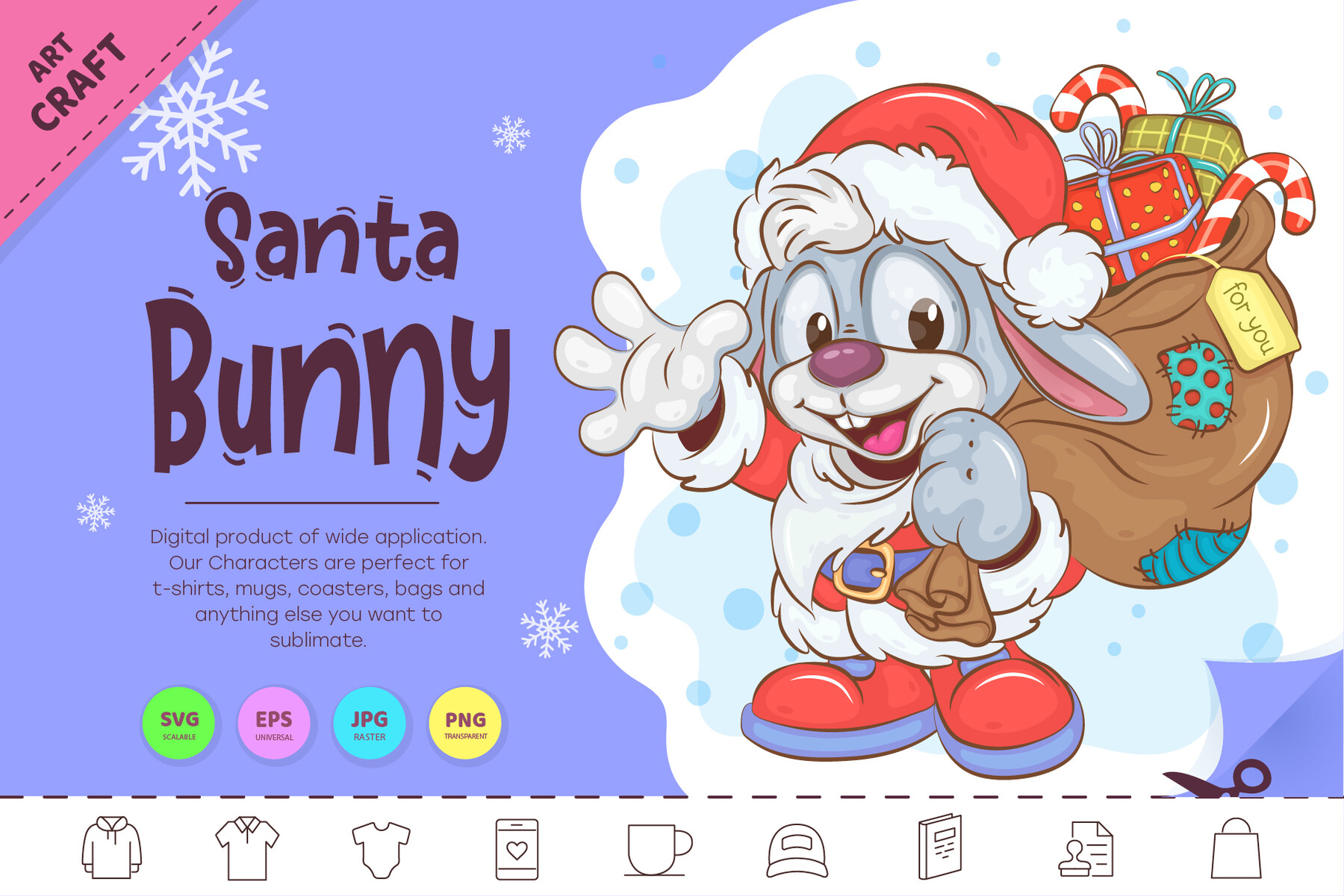 ArtStation - Christmas Santa Bunny. Clipart | Artworks