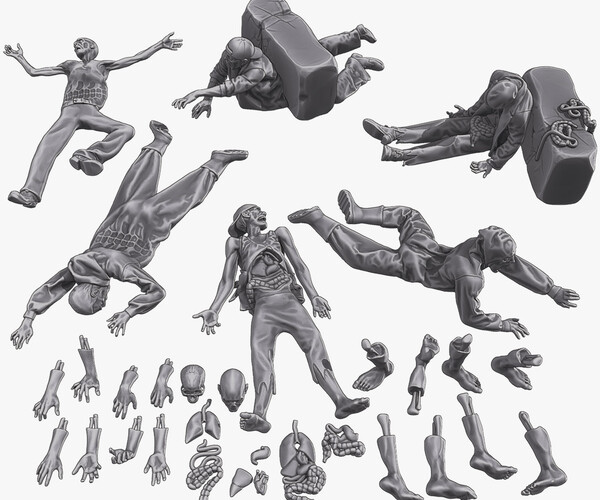 ArtStation - Zombie Crushed and Breaks Pack 1 | Resources