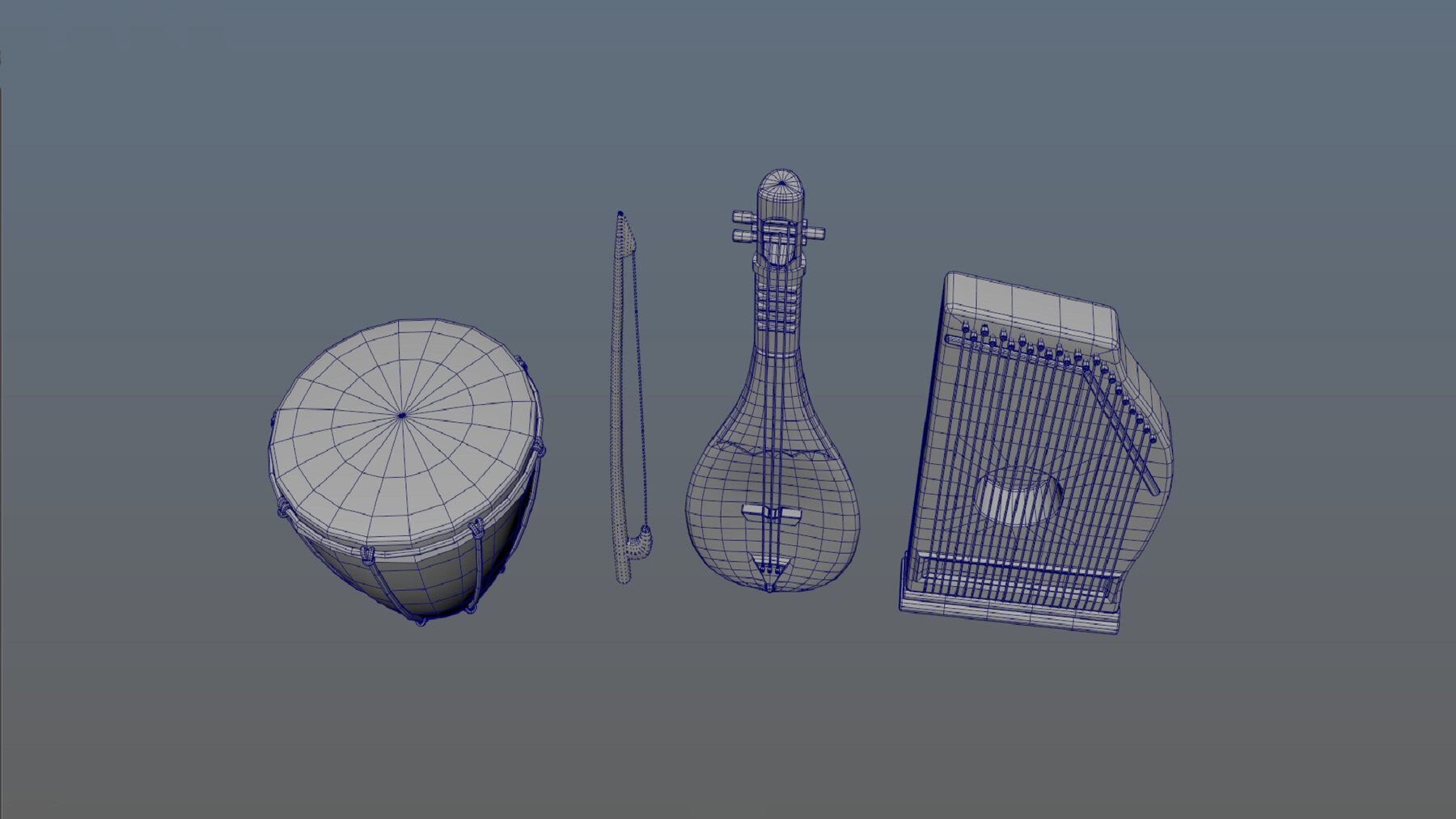 ArtStation - Musical instruments drum flute balalaika PBR game ready ...