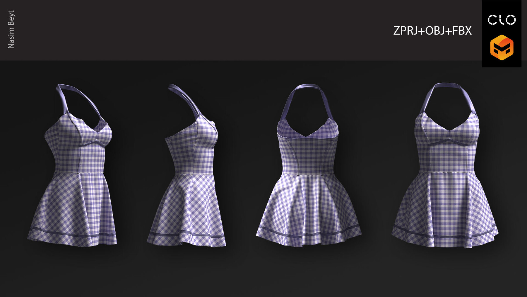 ArtStation - FREE BATHING DRESS No.04. CLO3D, MD PROJECTS+OBJ+FBX ...