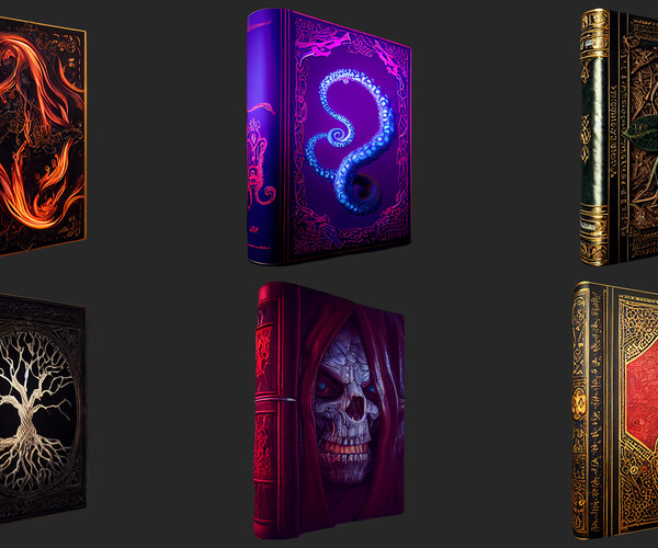 ArtStation - 64 Magic Books and Tomes | Game Assets
