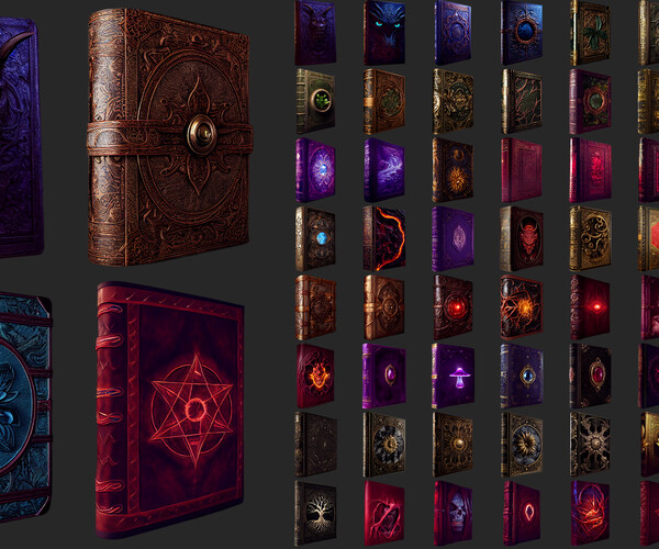 ArtStation - 64 Magic Books and Tomes | Game Assets