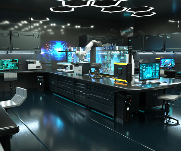 ArtStation - Sci Fi Interior laboratory (modern) - scifi station 3D ...