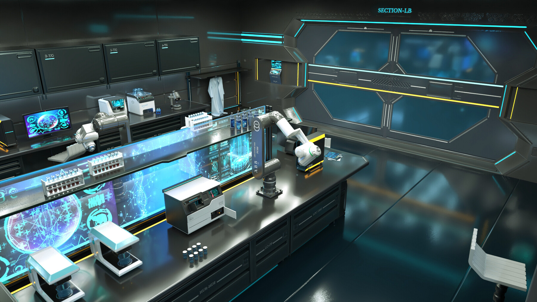 ArtStation - Sci Fi Interior laboratory (modern) - scifi station 3D ...