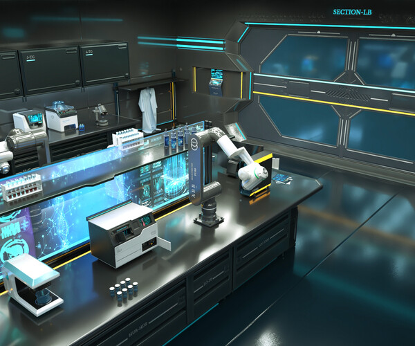 ArtStation - Sci Fi Interior laboratory (modern) - scifi station 3D ...