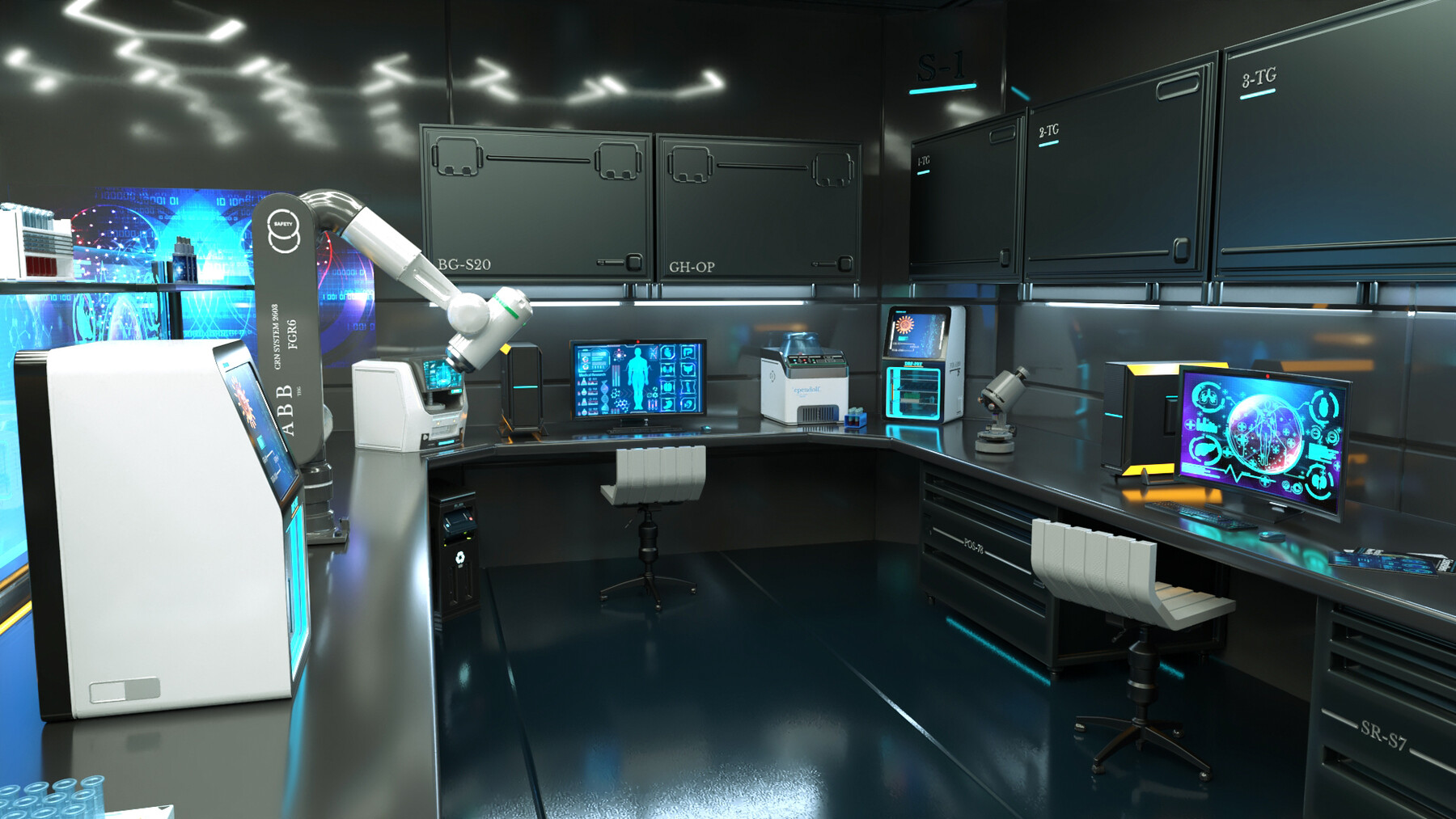 ArtStation - Sci Fi Interior laboratory (modern) - scifi station 3D ...