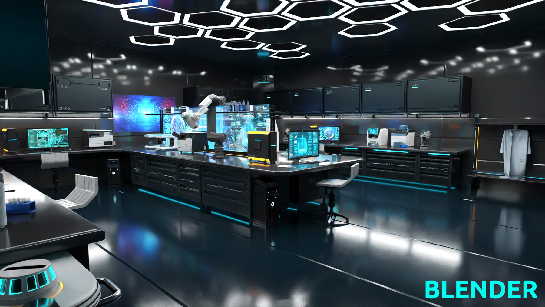 ArtStation - Sci Fi Interior laboratory (modern) - scifi station 3D ...