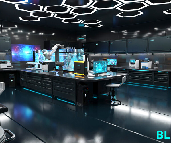 ArtStation - Sci Fi Interior laboratory (modern) - scifi station 3D ...