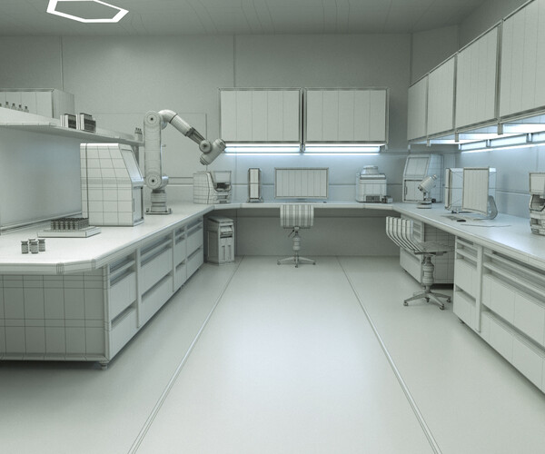 ArtStation - Sci Fi Interior laboratory (modern) - scifi station 3D ...