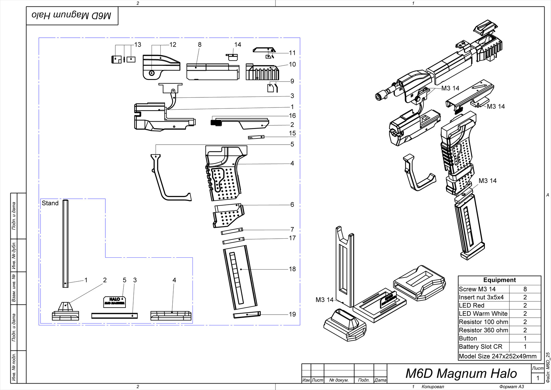 ArtStation - M6D MAGNUM - HALO - PRINTABLE 3D MODEL - STL FILES | Resources